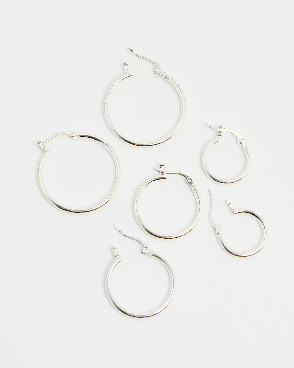 Signature Silver Hoop Set – Downeast